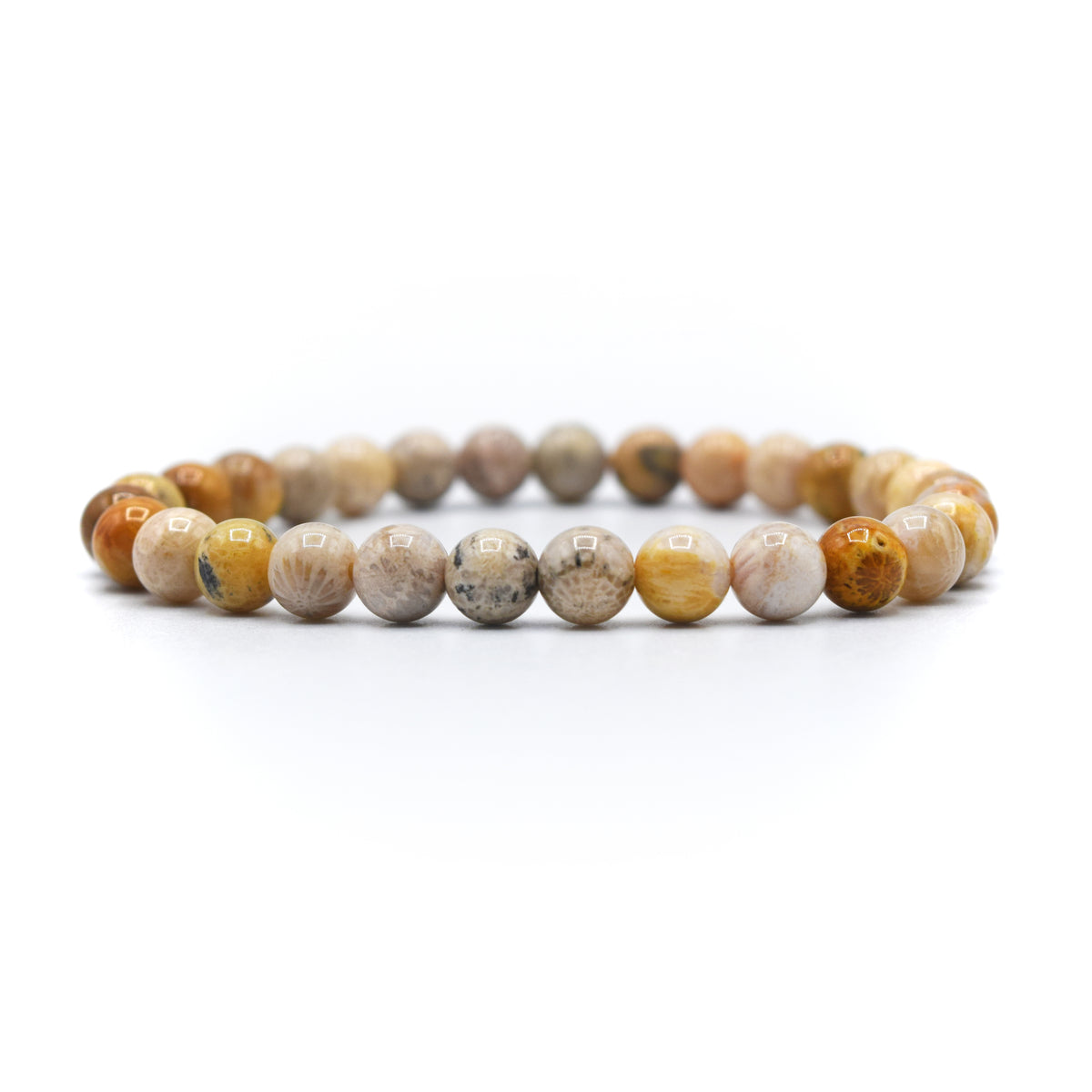 Fossil Coral Beaded Bracelet – Two Feathers Brighton