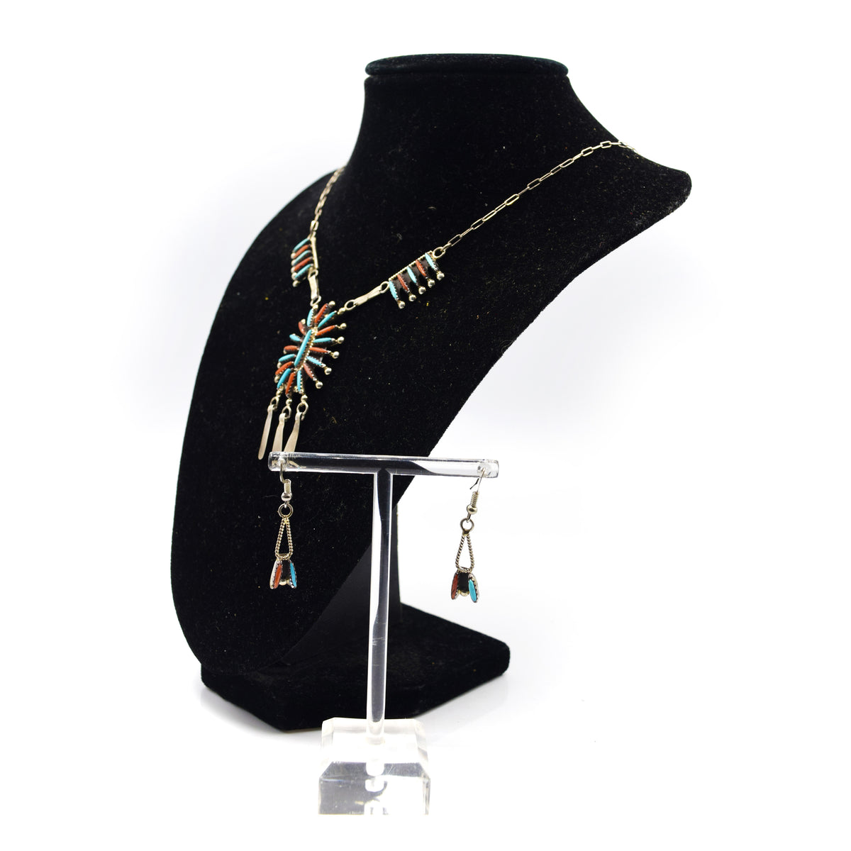 Zuni, Turquoise and Coral Set – Two Feathers Brighton
